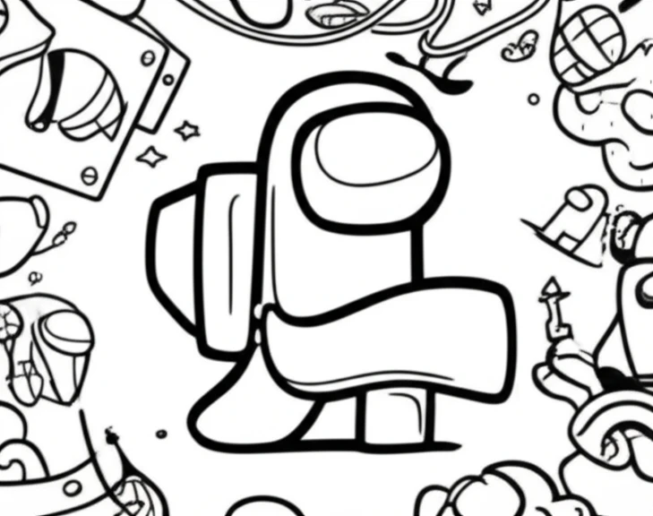 Among Us Crewmates and Imposters in Space Adventure Coloring Page ...